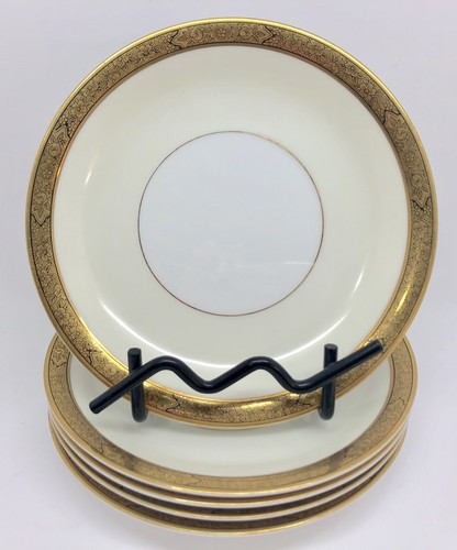 Set of 5 Vtg NORITAKE Gold Floral Rim 6-3/8" Bread Plates w/ M Laurel ...