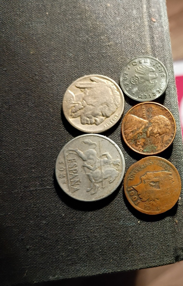 5ea 1943D REICHSPFENNIG 1946 Lincoln 1928 Buffalo 1901 Indian 1941 ...