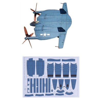 1:32 US XF5U-1 Flying Pancake Fighter Aircraft Paper Model Puzzle Kit ...
