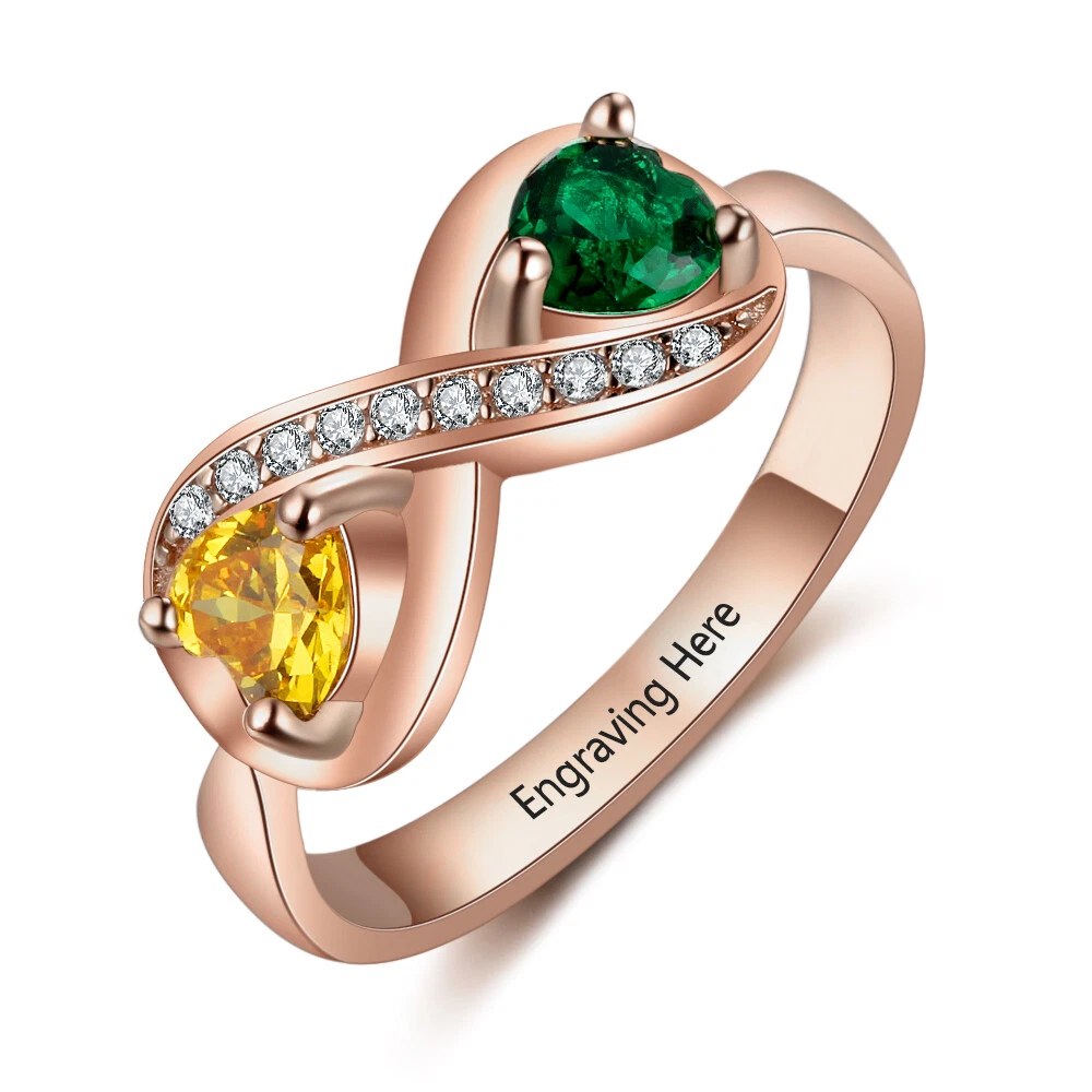 Infinity Promise Ring With Birthstones