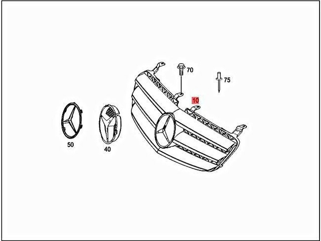 Genuine Mercedes-Benz Front Grille Assembly Radiator OE 2518801283 for ...