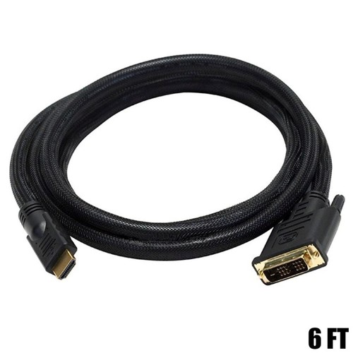 6FT HDMI Male to DVI-D Single Link Male Cable PC Monitor 1080p 3D 4K ...