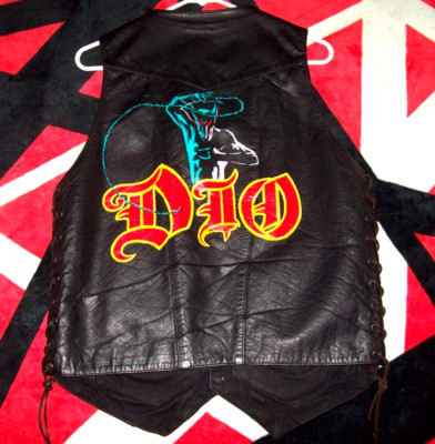 RONNIE JAMES DIO LEATHER VEST JACKET BLACK SABBATH HOLY DIVER MOB RULES ...