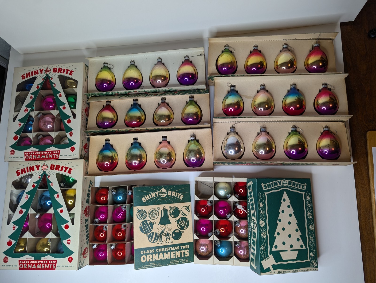 Vintage Shiny Brite Glass Christmas Tree Ornaments Assorted Lot of 71 ...