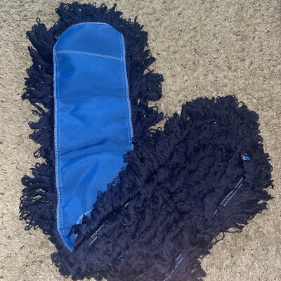 Premium Dust Mop Tie-Less Head 36” x 5” Launderable Blue Looped-End Dry ...