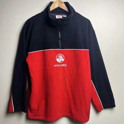 Vintage Holden Racing Team Fleece Jacket Mens Large Red Black Half Zip ...