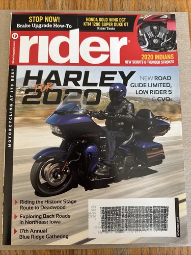 Rider Motorcycle Magazine November 2019 issue Harley for 2020 | eBay