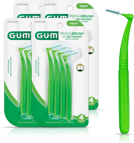 Proxabrush Go-Betweens - Angled- Interdental Brushes - Soft Bristled ...