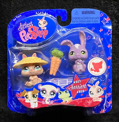 LPS ~ Pet Pairs: Sassiest Pets ~ Rabbit #827 ~ Rabbit #828 ~ VERY RARE ...