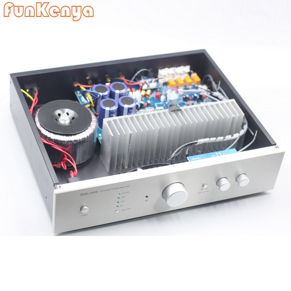 200W+200W HiFi Stereo 2.0 Channel Home Audio Power Amplifier Fiber ...