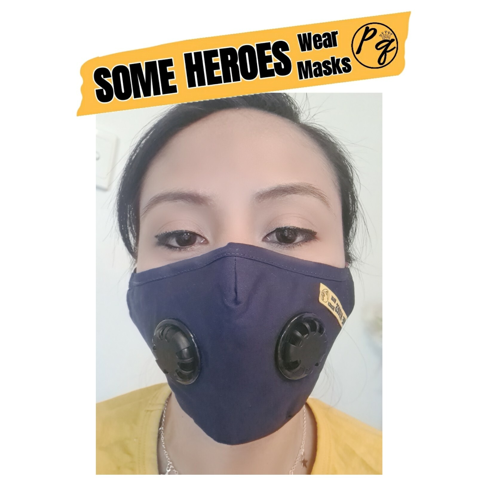 Dual Vents Breathing Valves 3 Layers Washable Face Mask Filters Face ...