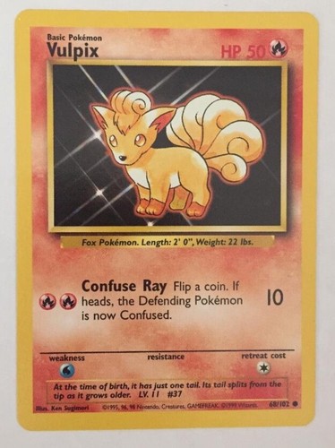 Vulpix 68/102 - WOTC Base Set - Pokemon Card - NM/M Condition | eBay ...