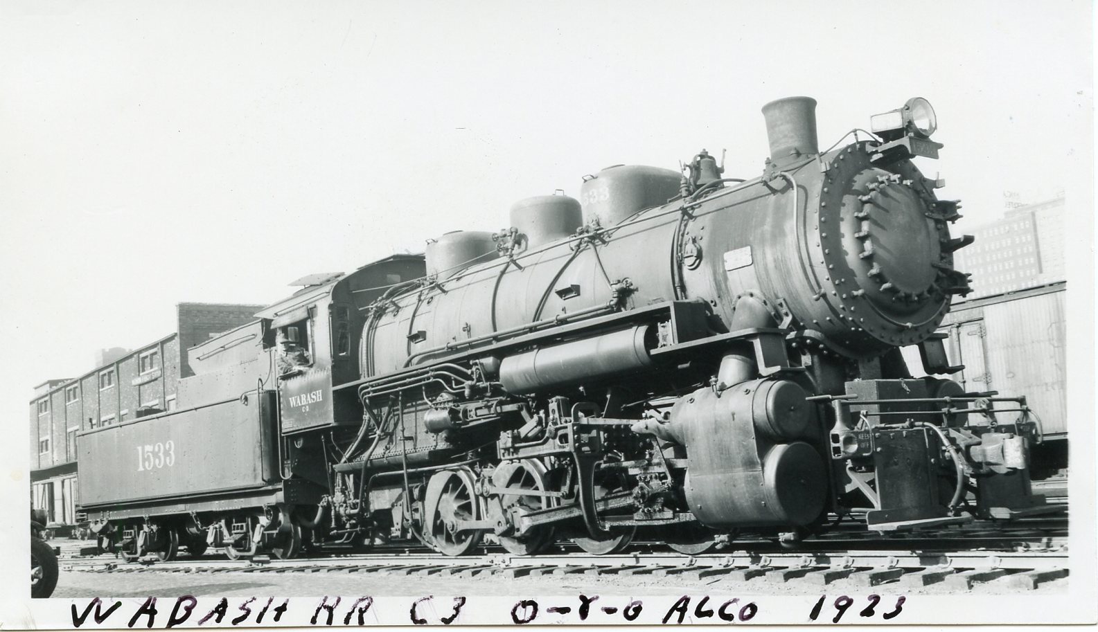 5J814 RP 1940/50s WABASH RAILROAD ENGINE #1533 | eBay