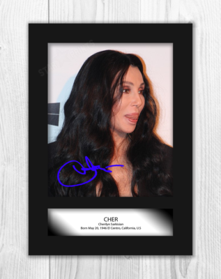 Cher (4) A4 signed mounted photograph picture poster. Choice of frame ...