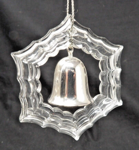 MIB Reed & Barton Crystal Snowflake w/Silverplate Bell 1st Edition ...
