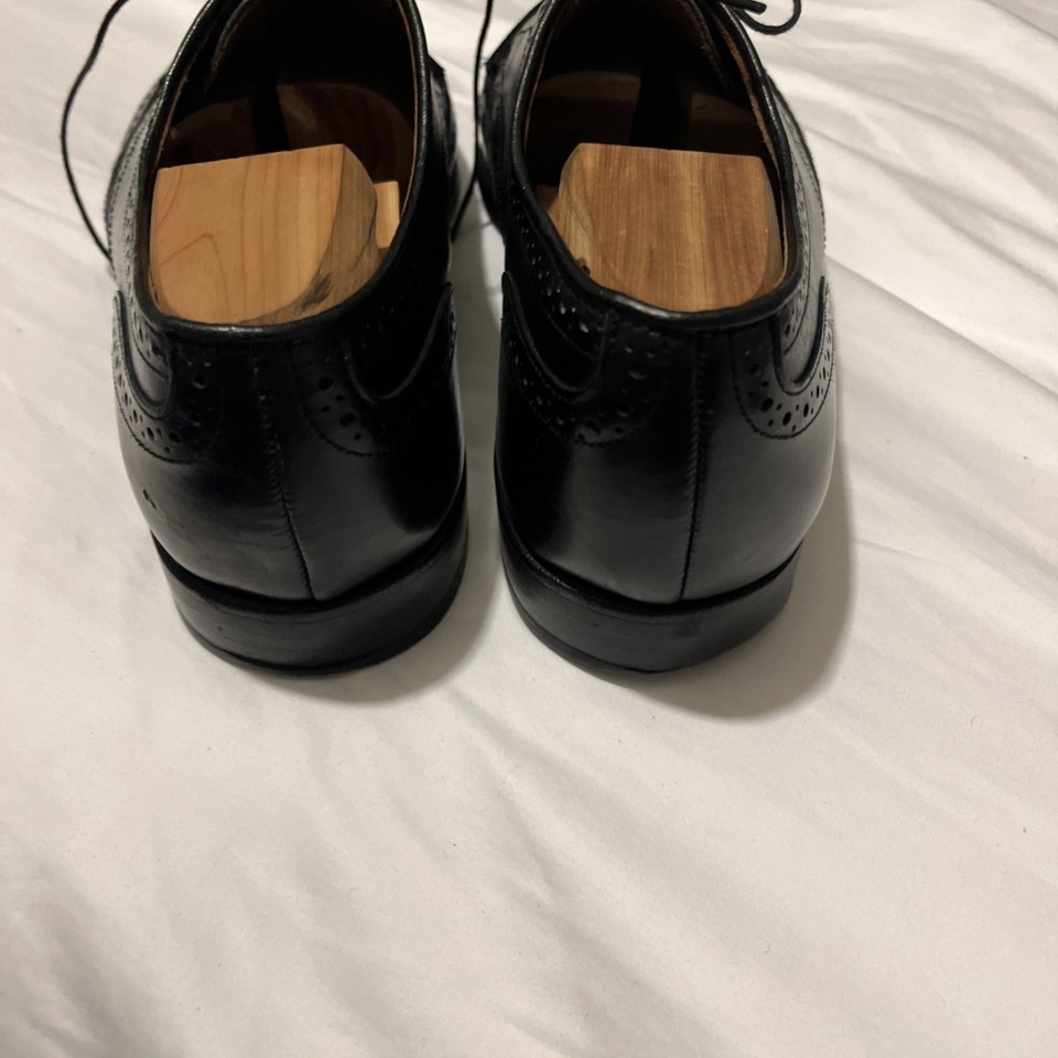 ALLEN EDMONDS Lombard Black Leather Wingtip Brogue Derby Shoes Sz US 10 ...