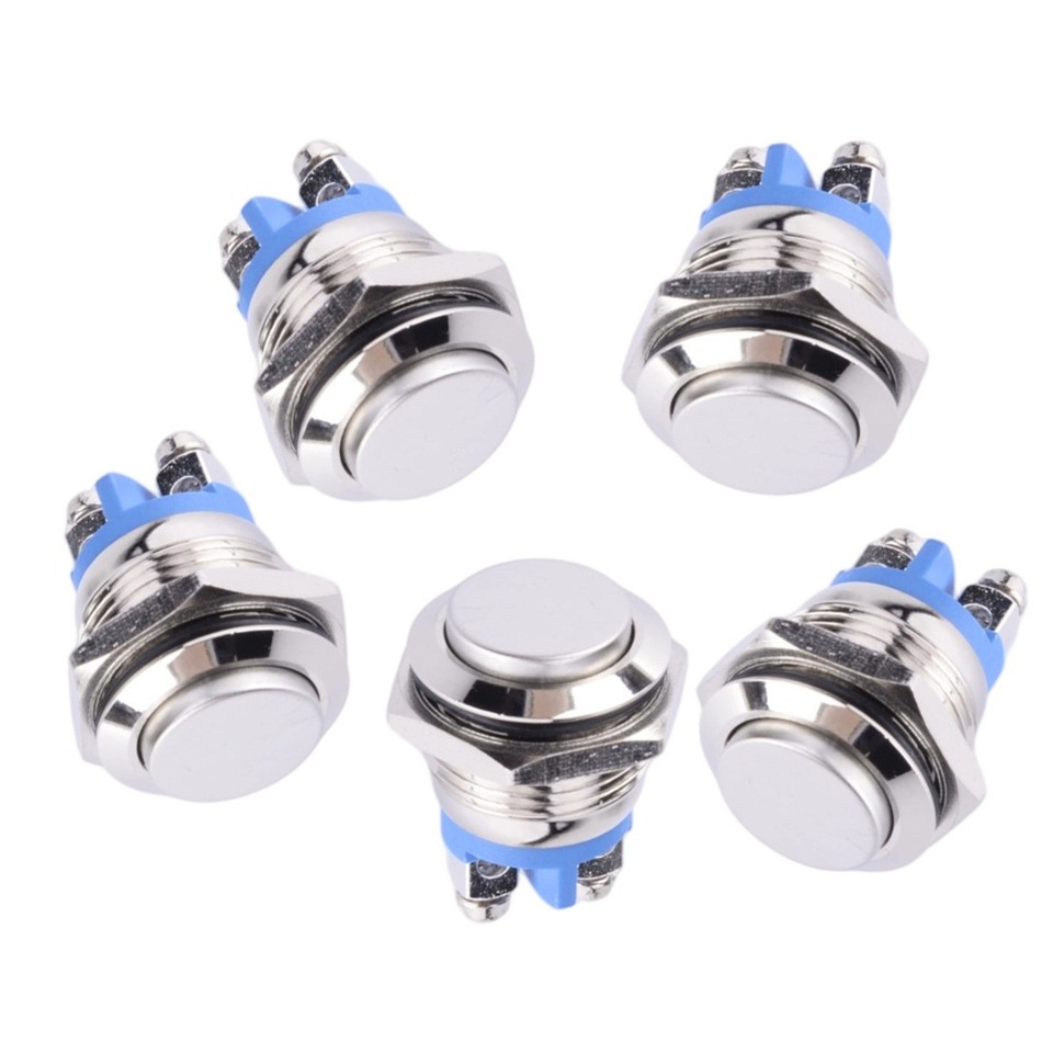 5pcs 16mm Self Return High Round Screw Foot Push Button Switch 220V New ...