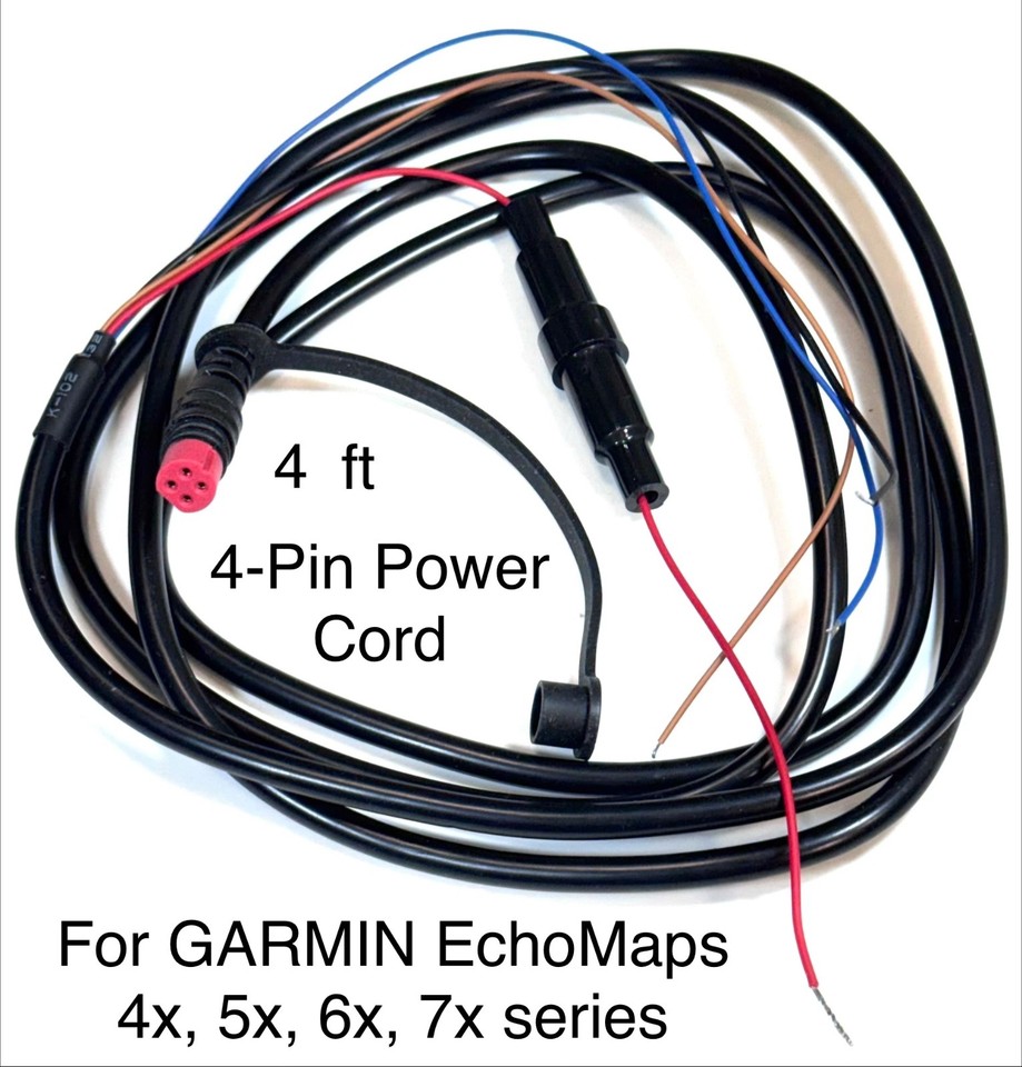 *NEW* Power Cord Cable for GARMIN 4-pin EchoMap 4x 5x 6x 7x series; 4ft ...