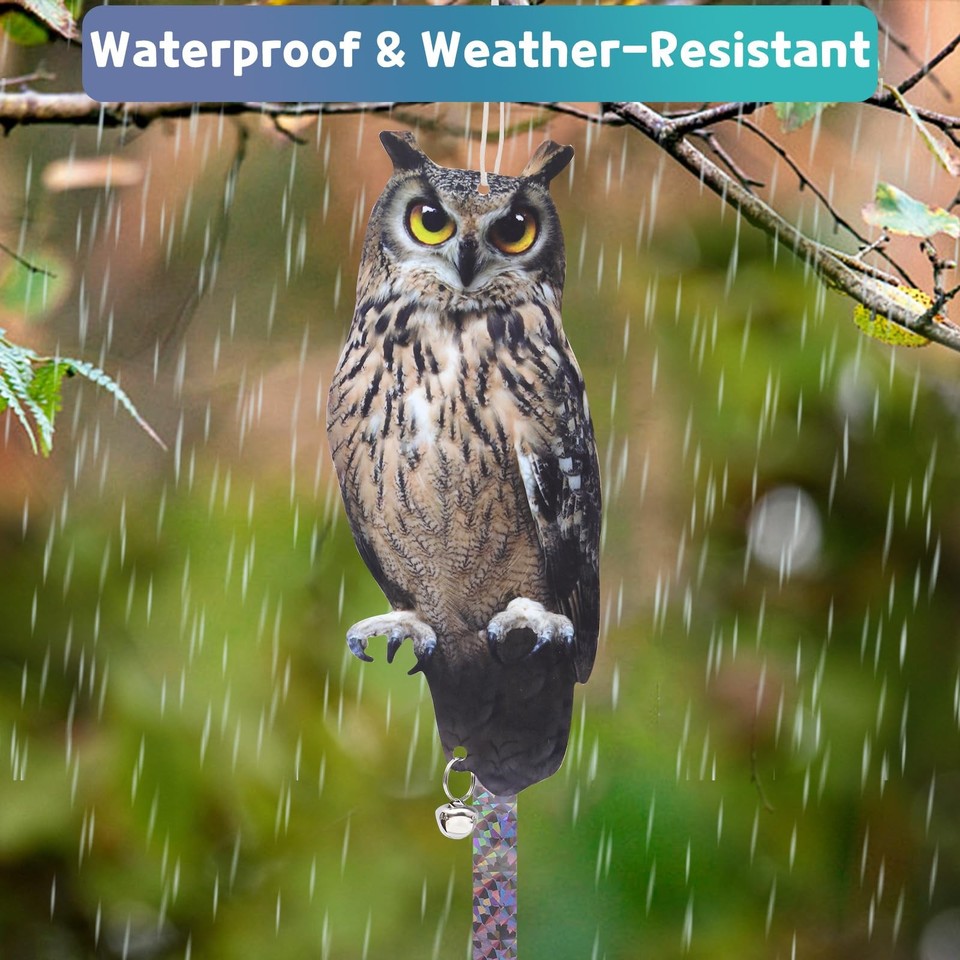 Fake Owl Decoy to Scare Birds, 4Pack Pigeon Deterrent Bird Scarer ...