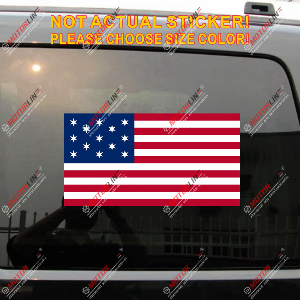 Hopkinson Flag Decal Sticker US American Vinyl 4'' 6'' 10'' reflective ...