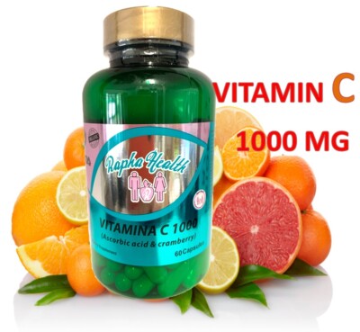 Vitamin C 1000 mg. 60 Capsules HIGH QUALITY 1000 VITAMIN C + 200 MG ...