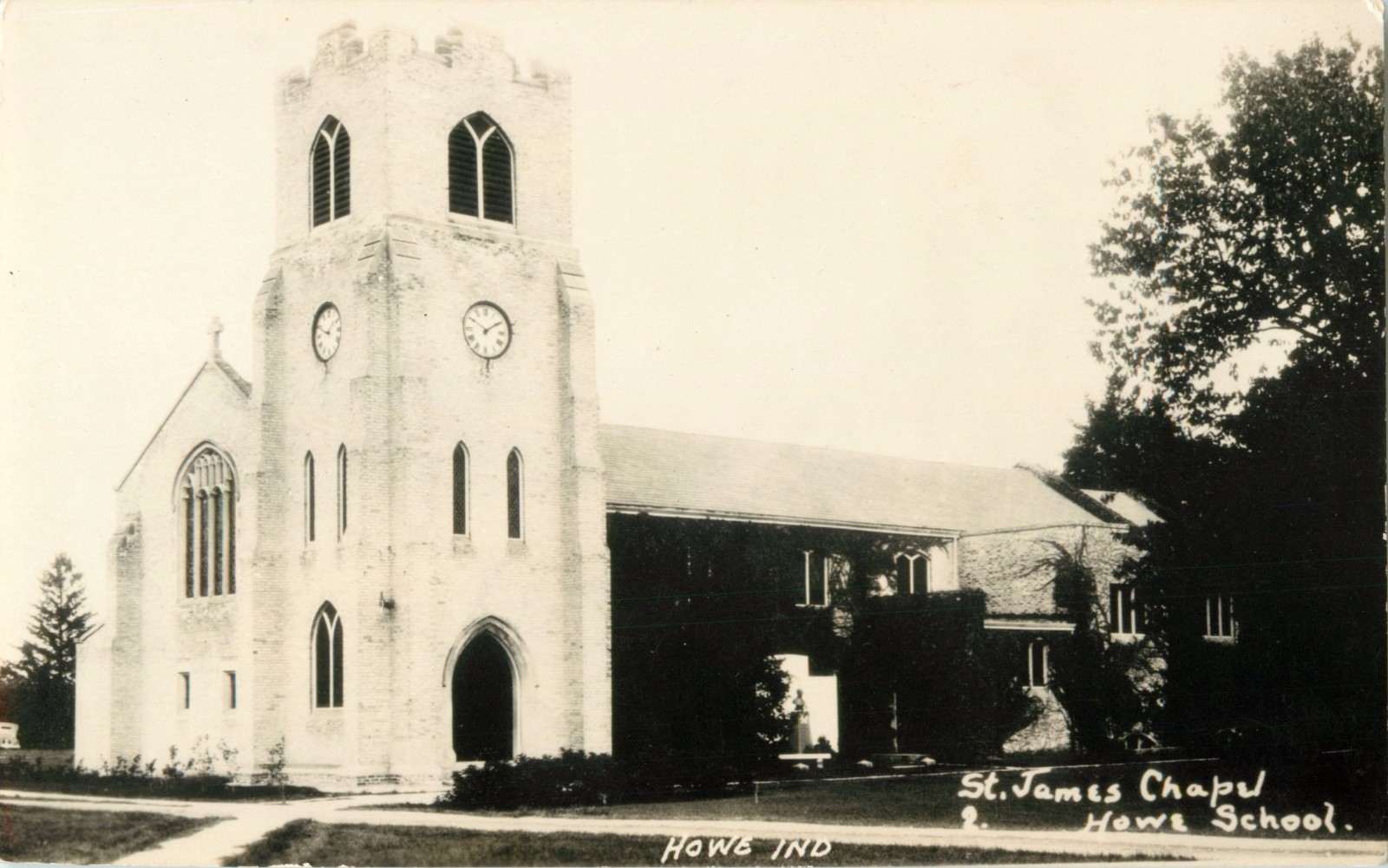 A View Of St James Chapel, Howe School, Howe, IN Indiana RPPC | eBay