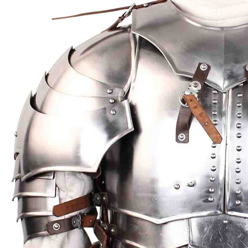 Medieval Templar Knight Renaissance 18G Steel Shoulder Pauldrons Armor ...