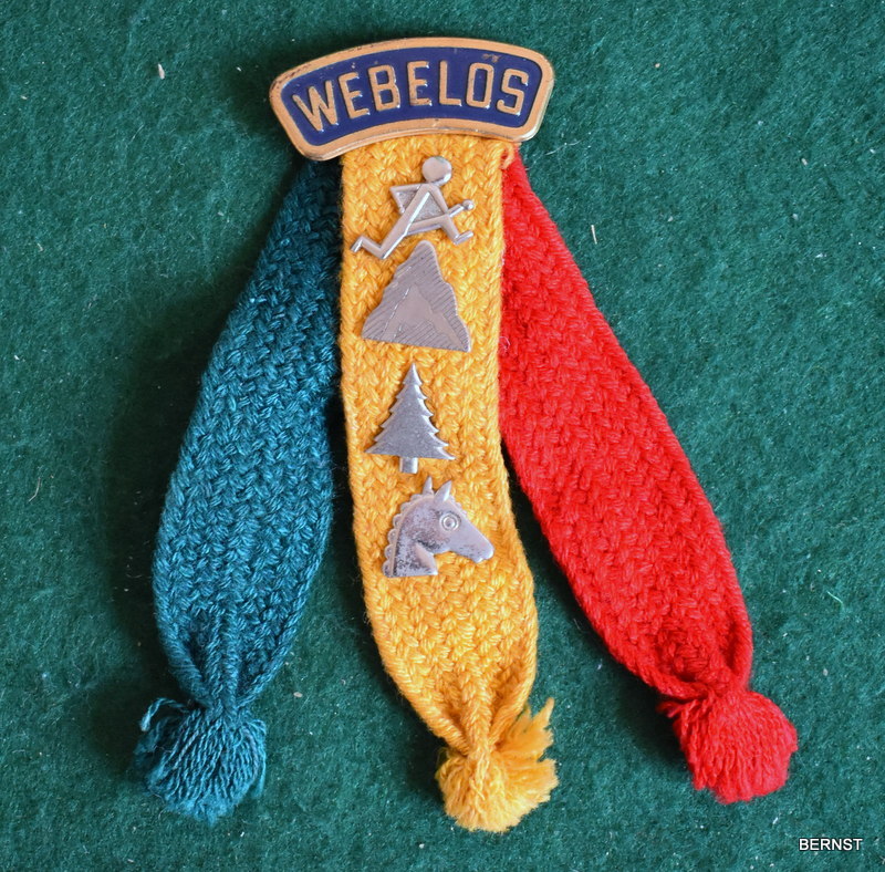 VINTAGE BOY SCOUT - CUB SCOUT WEBELOS COLORS - CURVED TOP WITH FOUR ...