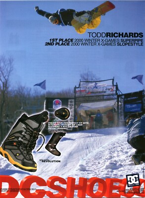 2001 VINTAGE PRINT AD - DC SHOE AD - TODD RICHARDS WINTER X GAMES ...