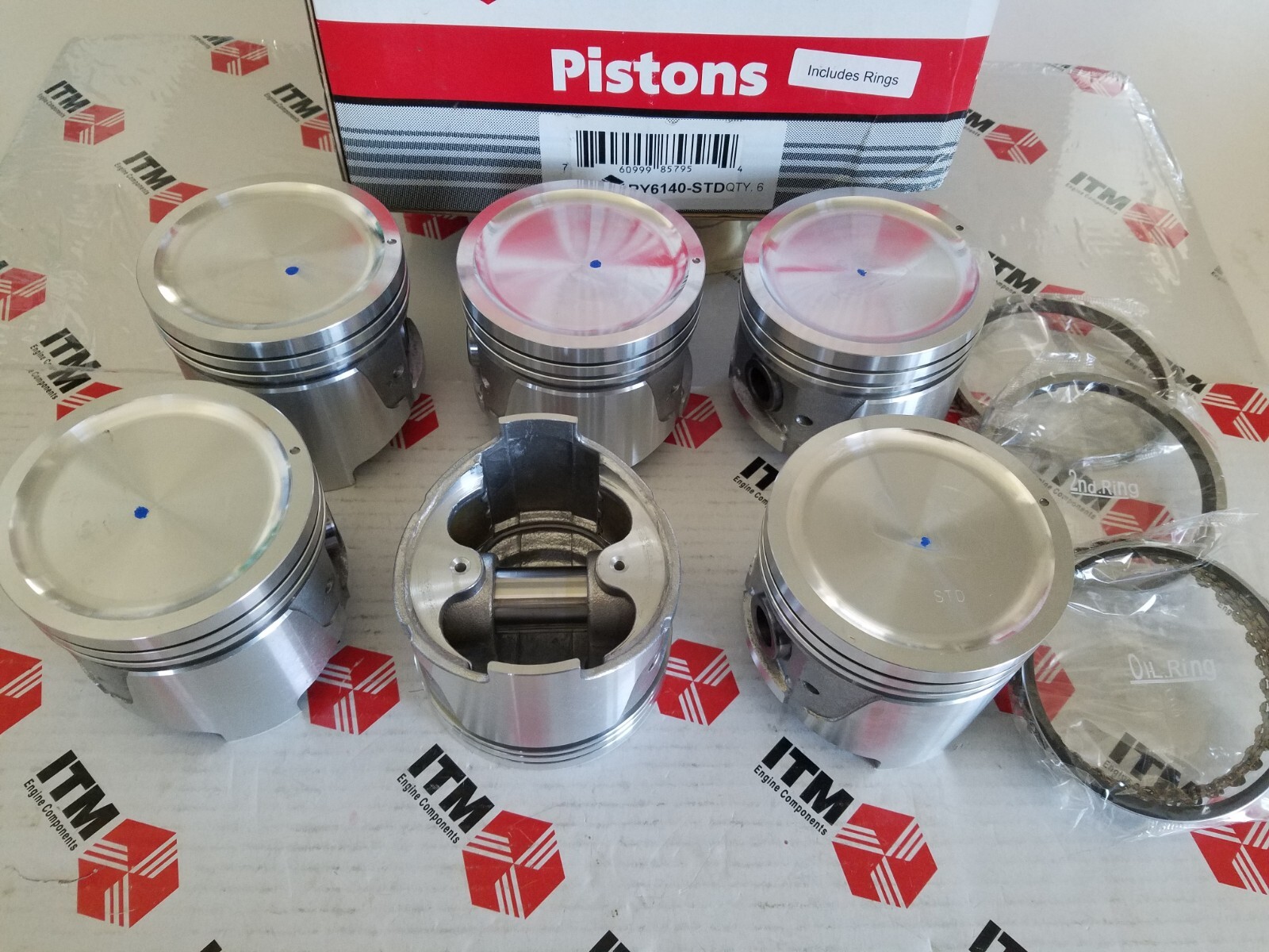 Pistons & Ring Set +.040 Oversize fits Datsun 280ZX Turbo 81-83 RY6140 ...