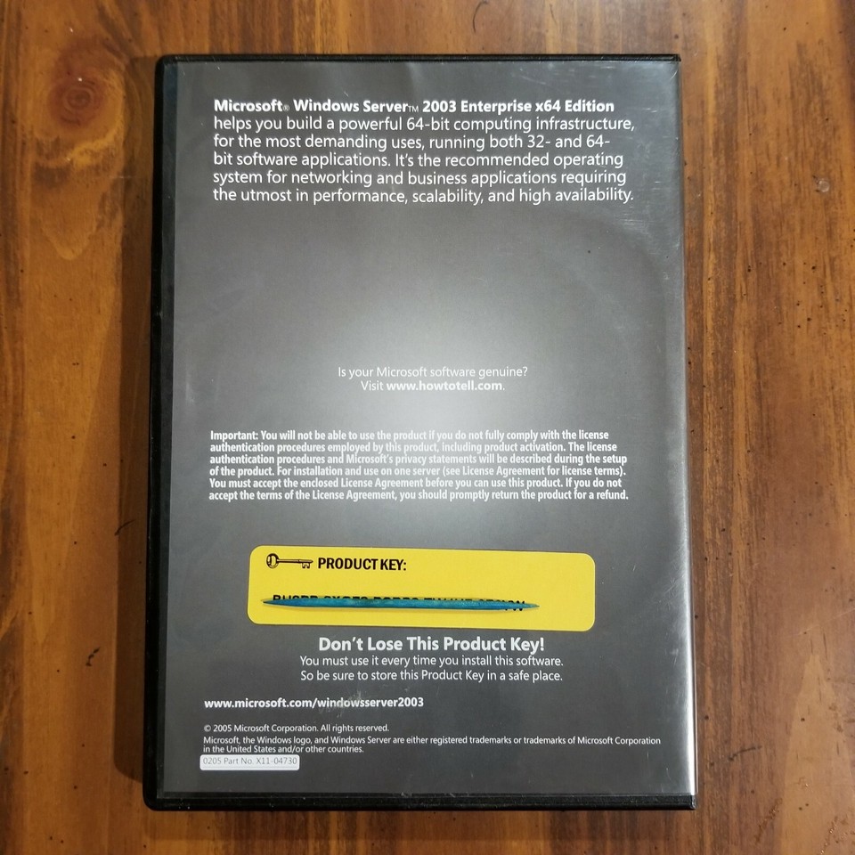 Microsoft Windows Server 2003 Enterprise 25 CAL 64 Bit Edition ...