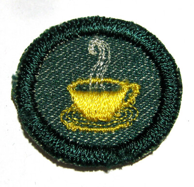 RARE 1954 Girl Scout HOSPITALITY BADGE Hostess Tea Cup Patch WEST COAST ...