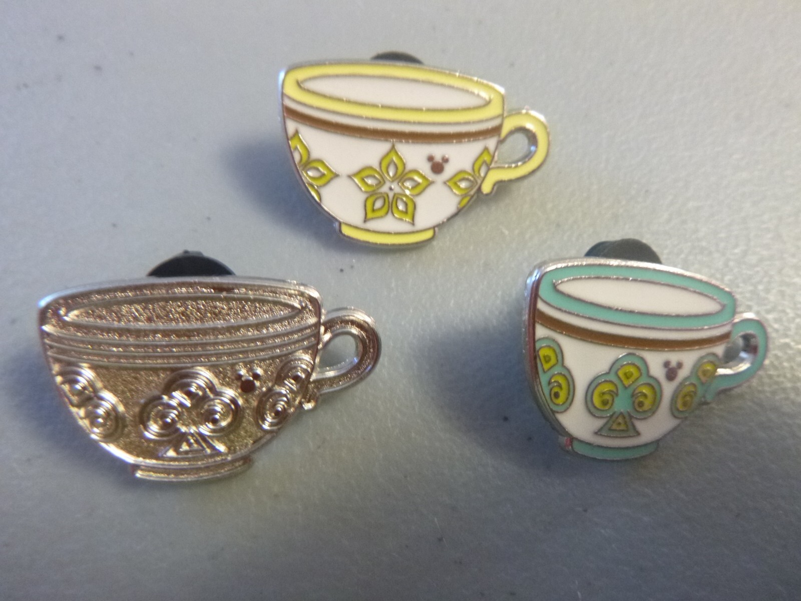 Disney Pins - 3 Pins - 2015 Hidden Mickey Mad Tea Party - Tea Cups | eBay