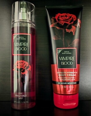 Bath & Body Works Full Size Fragrance Mist & Body Cream Pair Vampire ...