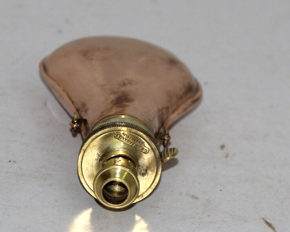 Vintage Victorian Style Small Miniature Brass Gun Powder Bottle/ Flask ...
