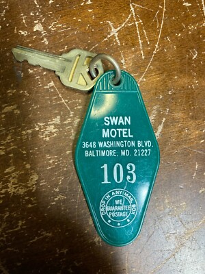 Swan Motel Baltimore Motel Room Key Fob Wilcox Washington Blvd 103 ...