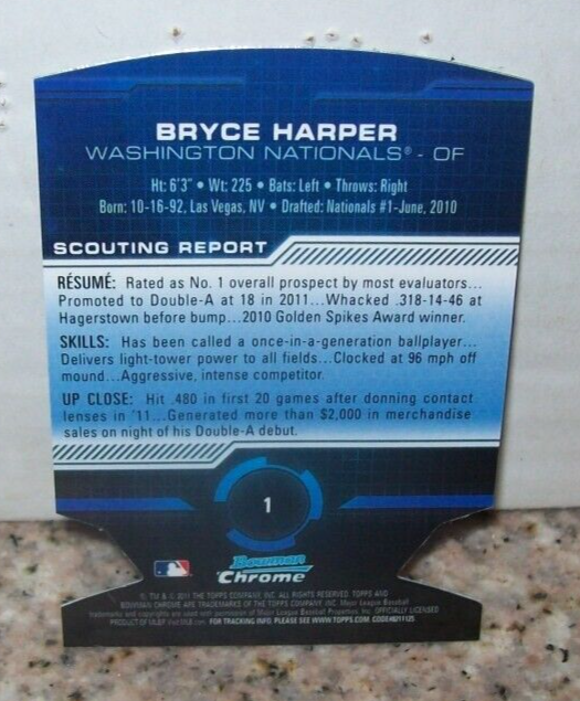 BRYCE HARPER 2011 TOPPS BOWMAN CHROME #1 BASEBALL CARD | eBay