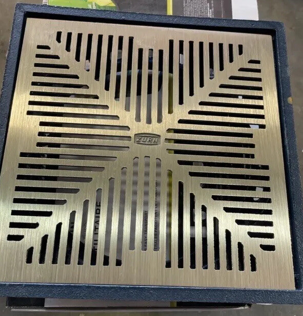 ZURN 6 Brass/nickel, 6 Cast Iron Grates, 6 Housings zurn 12x12 18 Total ...