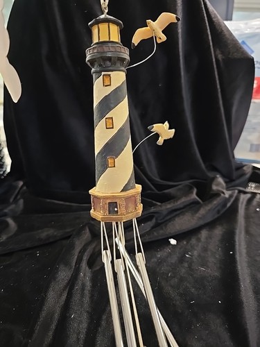 NEW Lighthouse Wind Chime With Seagulls & Boat by Figi 14" WC-601 | eBay