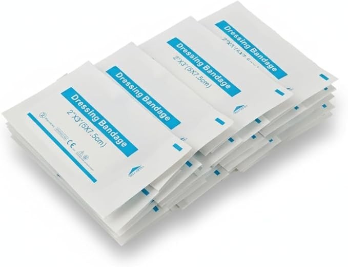 30 Pcs Non Woven Wound Dressing Pads For Burns & Cuts Size 2x3 Inches ...