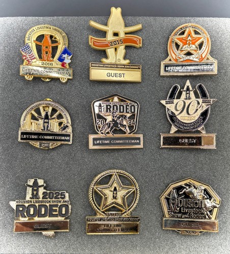 Houston Livestock Show & Rodeo Pin Lot - 20 Guest & Committeeman Pins ...
