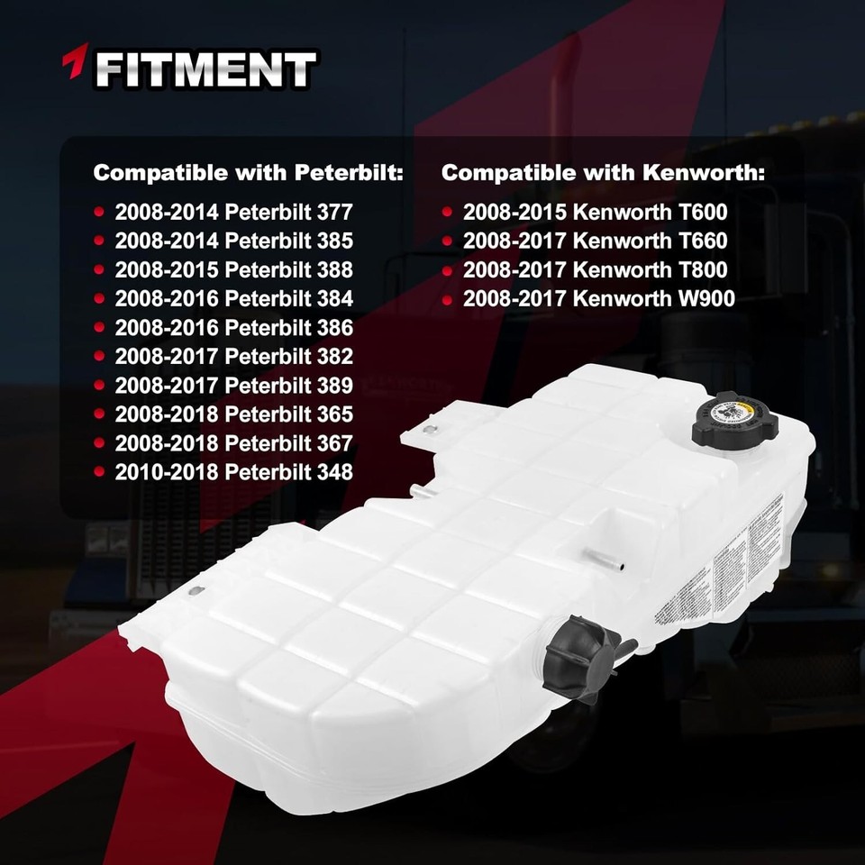 TEMSONE 603-5403 Front Engine Coolant Reservoir Kenworth/Peterbilt ...