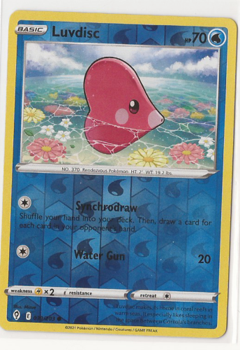 Luvdisc Evolving Skies 039/203 Pokemon TCG Card NM/M Reverse Holo ...