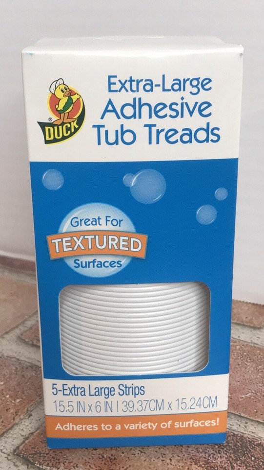 *NEW* DUCK Extra-Large Adhesive Tub Treads 5-Extra Large Strips In Box ...
