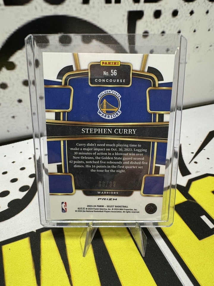 2023-24 Panini Select Steph Curry /99 Blue Flash Concourse Warriors | eBay