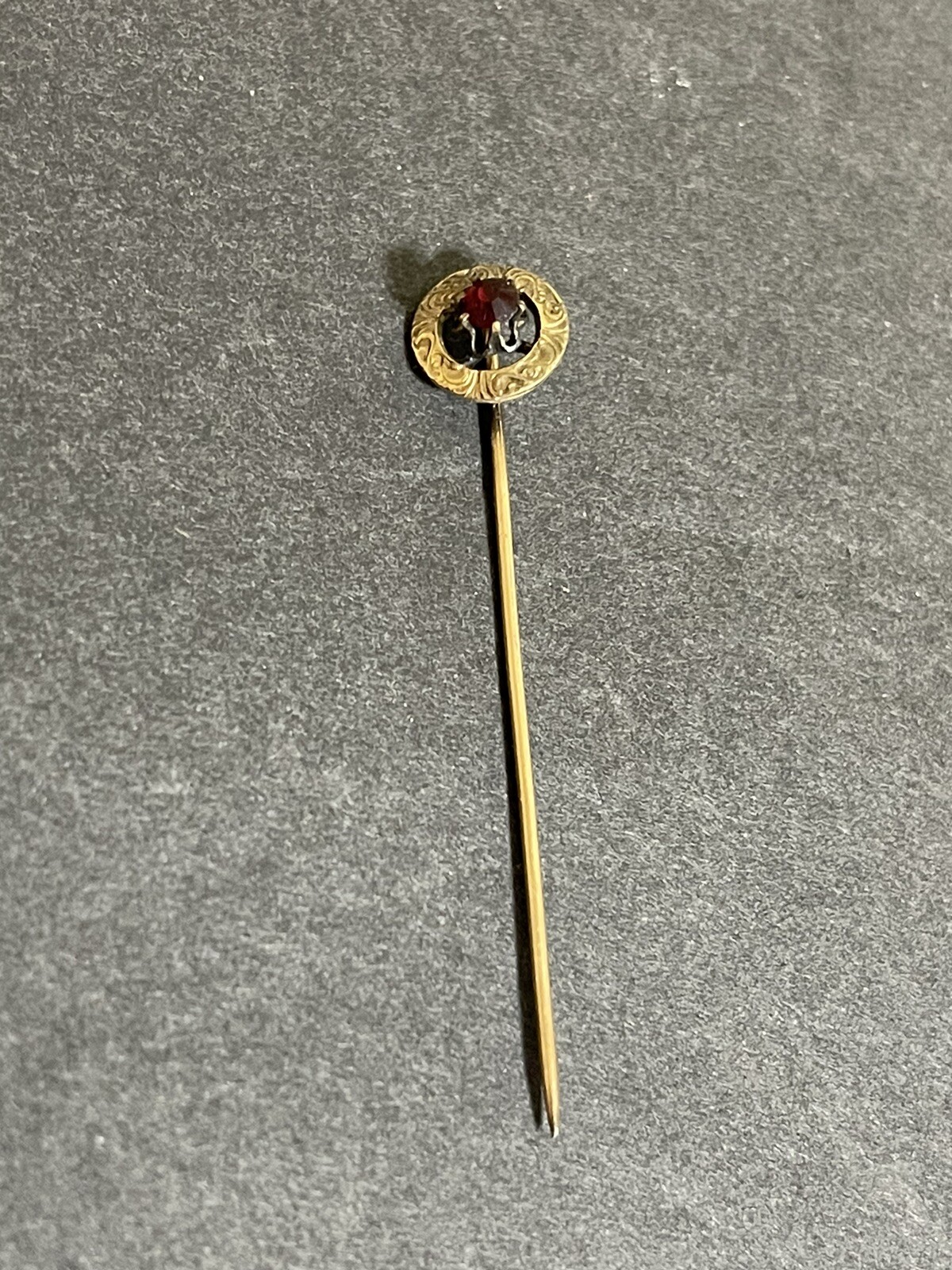 Victorian Gold Plated and Faux Ruby Stick Pin by J.H.R. | eBay
