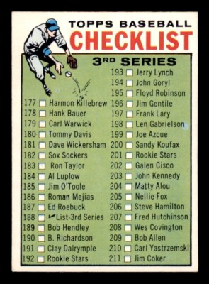 1964 Topps Baseball #188 3rd Series Checklist (177-264) EX/MT *e1 | eBay