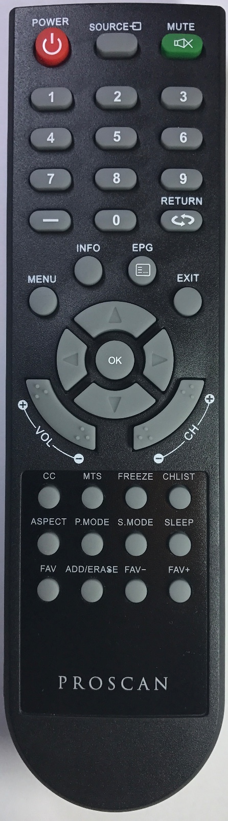 New Proscan TV Remote Control for PLED1960AB, RTPLED3792A, PLED1960A-B ...