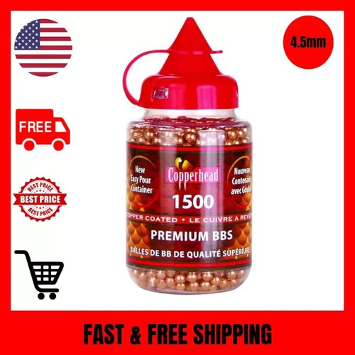 Crosman Copperhead 4.5mm Copper Coated BBs In EZ-Pour Bottle For BB Air ...