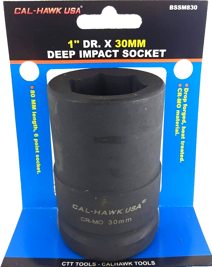 1" DR. X 30mm DEEP IMPACT SOCKET 6 POINT Chromium-molybdenum CR-MO ...